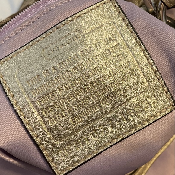 Coach | Bags | Coach Tote Gold With Purple Lilac Lining | Poshmark